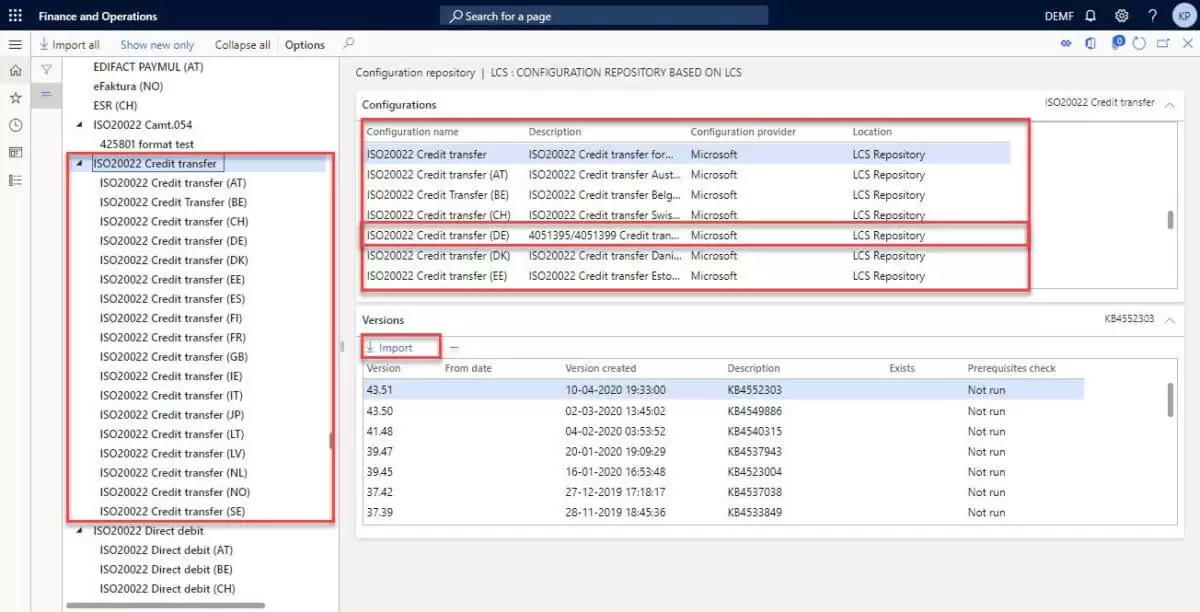 Generating SEPA/ISO 20022 (Credit Transfer) Payment File using D365 Finance