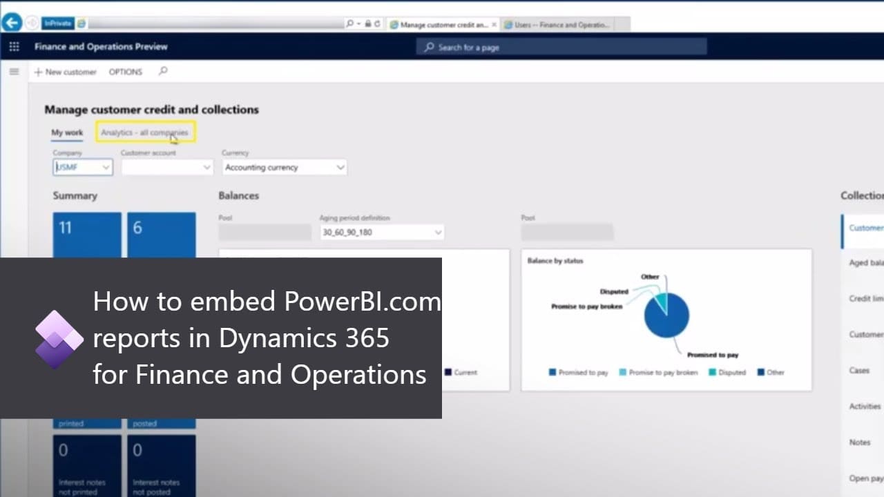 How to Embed PowerBI.com reports in Dynamics 365 for F & O